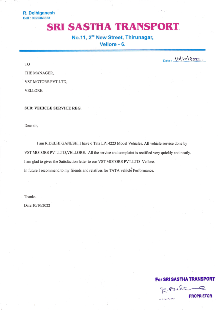 Service – Tata Motors Commercial Vehicles | VST Motors